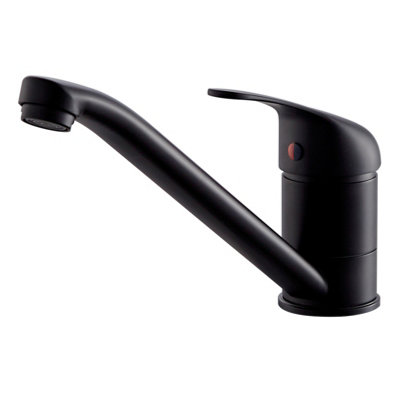 Matte Black Kitchen Taps Mixer, Modern Brass Single Lever 360 Swivel ...
