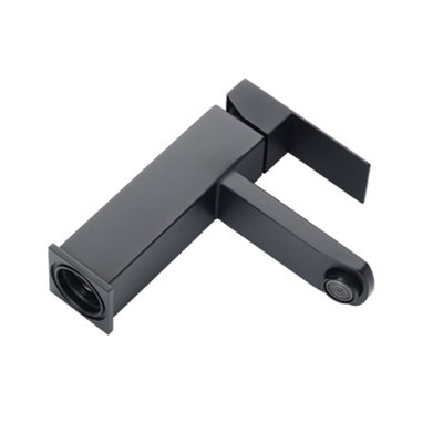Matte Black Single Handle Stainless Steel Bathroom Tap with Two Hose Pipes