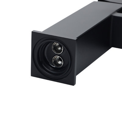 Matte Black Single Handle Stainless Steel Bathroom Tap with Two Hose Pipes