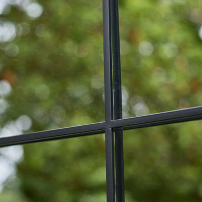 Matte Black Square Window Framed Indoor Hallway Bedroom Bathroom Mirror ...