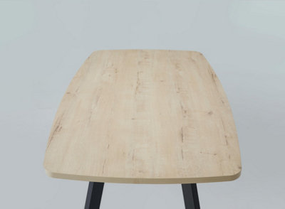 Matteo 140 cm Dining Table, 4-6 Seater, Black Legs