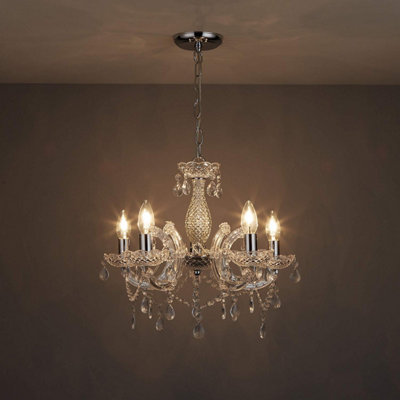 Matteo 5-Light Chrome Chandelier With Smoked Acrylic Shades - Energy ...