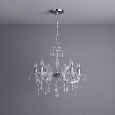 Matteo 5-Light Chrome Chandelier With Smoked Acrylic Shades - Energy ...