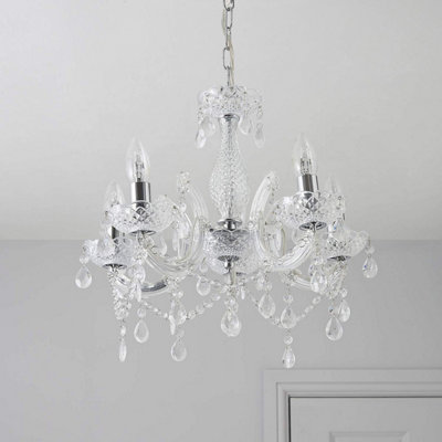 Matteo 5-Light Chrome Chandelier With Smoked Acrylic Shades - Energy ...