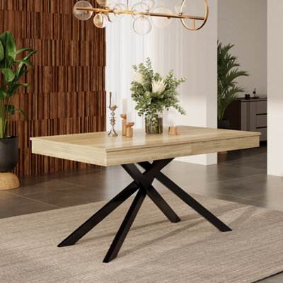 Matteo Extendable Oak Effect Dining Table 140-180cm, Seats 6-8 ...