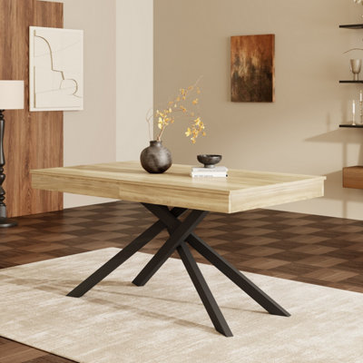Matteo Extendable Oak Effect Dining Table 140-180cm, Seats 6-8 ...