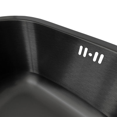 Matteo Small 304 Stainless Steel Kitchen Sink Single Basin Black