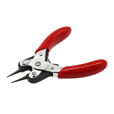 MAUN FINE NOSE ROUND JAWS PARALLEL PLIER RETURN SPRING COMFORT GRIPS 125 MM