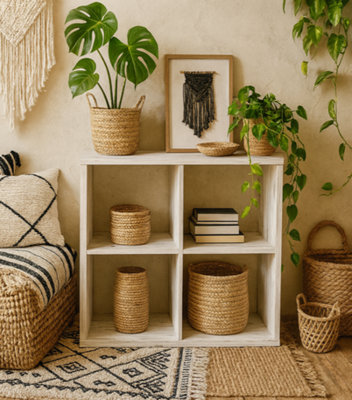 Mauro 2x2 Modular Cube Storage Unit in Sand Oak