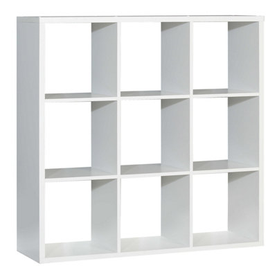 Mauro 3x3 Cube Storage Unit in Matt White, Freestanding Modern Shelving