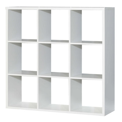Mauro 3x3 Cube Storage Unit in Matt White, Freestanding Modern Shelving