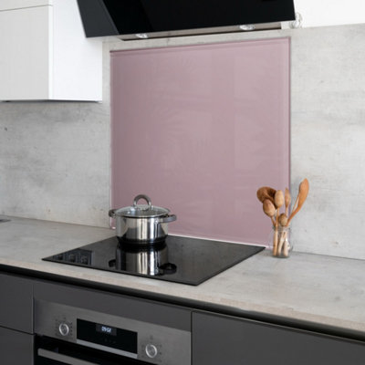 Mauve Toughened Glass Kitchen Splashback - 900mm x 800mm | DIY at B&Q