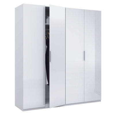 MAX 4 Door Wardrobe 180cm Wide - Satin White