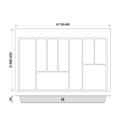 MAX - new, sturdy cutlery tray - allow the cutting of edges - size ...