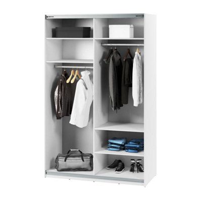 Maxi 02 Sliding Door Wardrobe in White - 1500mm x 2350mm x 710mm ...