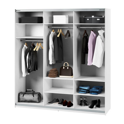Maxi MX-05 Sliding Door Wardrobe in White - 2200mm x 2350mm x 710mm ...