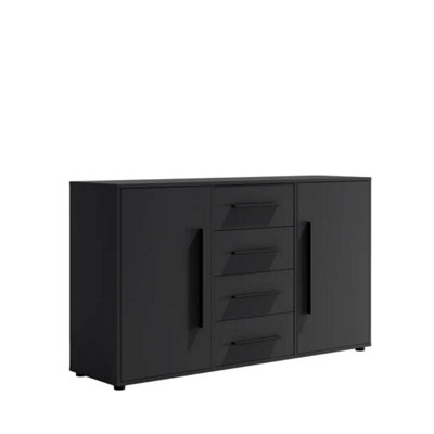 Maxione 02 Chest of Drawers 150cm - Black, Contemporary Storage Solution