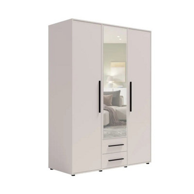 Maxione 12 Hinged Door Wardrobe 150cm - Cashmere, Elegant Push-To-Open ...