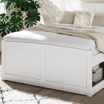 Maxistore 6 Door White Wooden Storage Compact Double Bed Frame