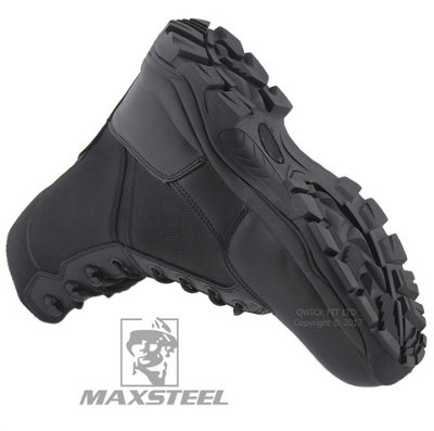 Maxsteel Hi Leg Combat Safety Steel Toe Cap Work Boots With Lace Up ...