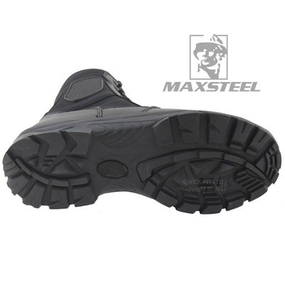 Maxsteel Hi Leg Combat Safety Steel Toe Cap Work Boots With Lace Up ...