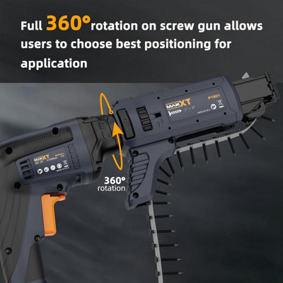 MAXXT 2-in-1 Screw Gun Kit with Collated Drywall Attachment, Brushless ...