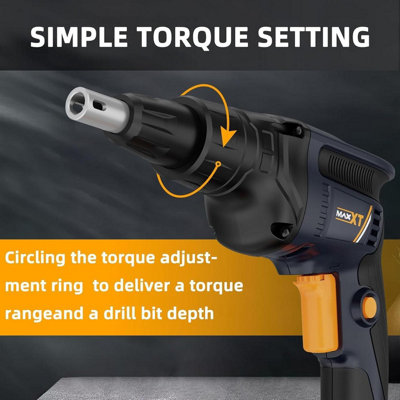 MAXXT 2-in-1 Screw Gun Kit with Collated Drywall Attachment, Brushless ...