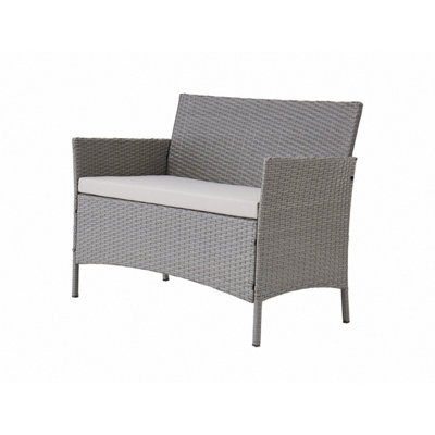 Maya 5 Piece Rattan Garden Lounge Set Outdoor Patio with Bench & Table ...