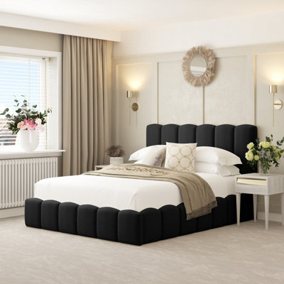 Mayfair Bubble Bed Frame with 54" Headboard & Chelsea mattress - Black ...