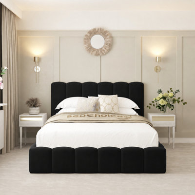 Mayfair Bubble Bed Frame with 54" Headboard & Chelsea mattress - Black ...
