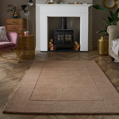Mayfair Esme 160x230cm Taupe Wool Rug | DIY at B&Q