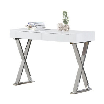 Mayline High Gloss Console Table In White
