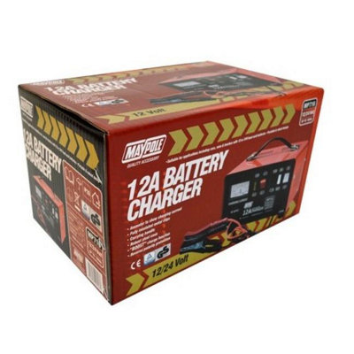 Maypole 12A Metal Battery Charger 12/24V Fast/Boost Mode Robust Steel ...