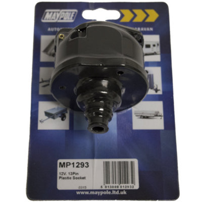Maypole 13 Pin Plastic Socket 12V Caravan Trailer Rear Gasket Towing ...