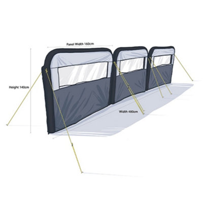 Maypole 3 Panel Air Inflatable Modular Windbreak