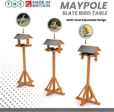 Maypole Bird Table with Slate-Effect Roof