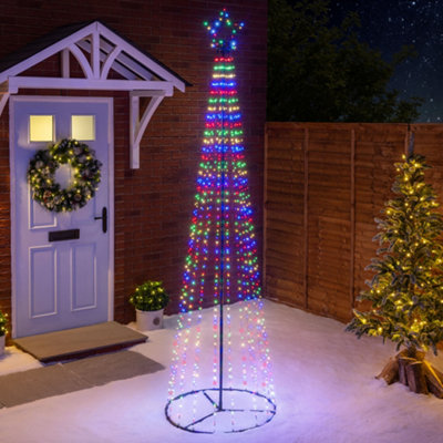 Maypole Christmas Tree Multi Coloured Micro LED Outdoor Decoration ...