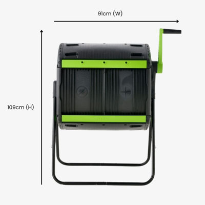 Maze 180 Litre Compost Tumbler & Cart Bundle - Rotating Compost bin for ...