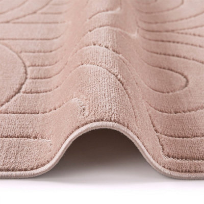 Maze MAZ103 Carved Rug by Concept Looms in Dusty Pink - 160x220cm