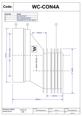 McAlpine 40mm Offset Rigid Wc Connector Wc-Con4A