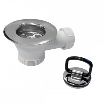 MCALPINE 65mm Belfast Sink Plug and Chain Waste Kit, Polished Finish ...