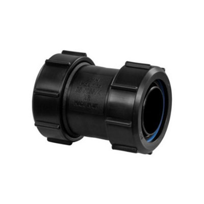 McAlpine Black Multifit Straight Connector 1.25" S28M-BL