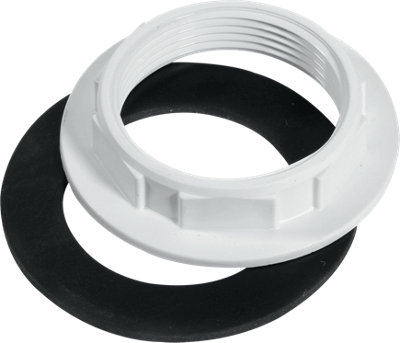 McAlpine BN1 White Plastic Backnut with Rubber Washer 1.25" BSP