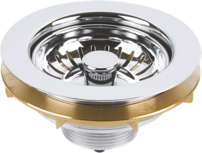 McAlpine BSW-BR-CP 1.5" Basket Strainer Waste 113mm Chrome Plated Brass ...