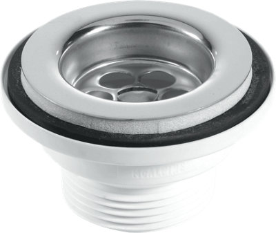 McAlpine BSW1P 60mm Stainless Steel Flange Centre Pin Basin Waste with ...