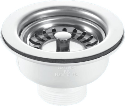 McAlpine BSWCLS 1.5" Basket Strainer Waste 113mm Stainless Steel Flange ...