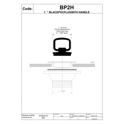 McAlpine CARD-10 Indian Ivory Handle Sink Or Bath Plug - BP2H-II