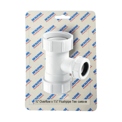 McAlpine CARD-58 0.75" Overflow x 1.5" Flushpipe Tee