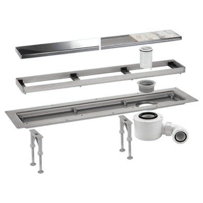 McAlpine CD800-O-P Polished Stainless Steel Slimline Channel Drain - 748mm