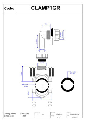 McAlpine CLAMP1GR Grey Pipe Clamp
